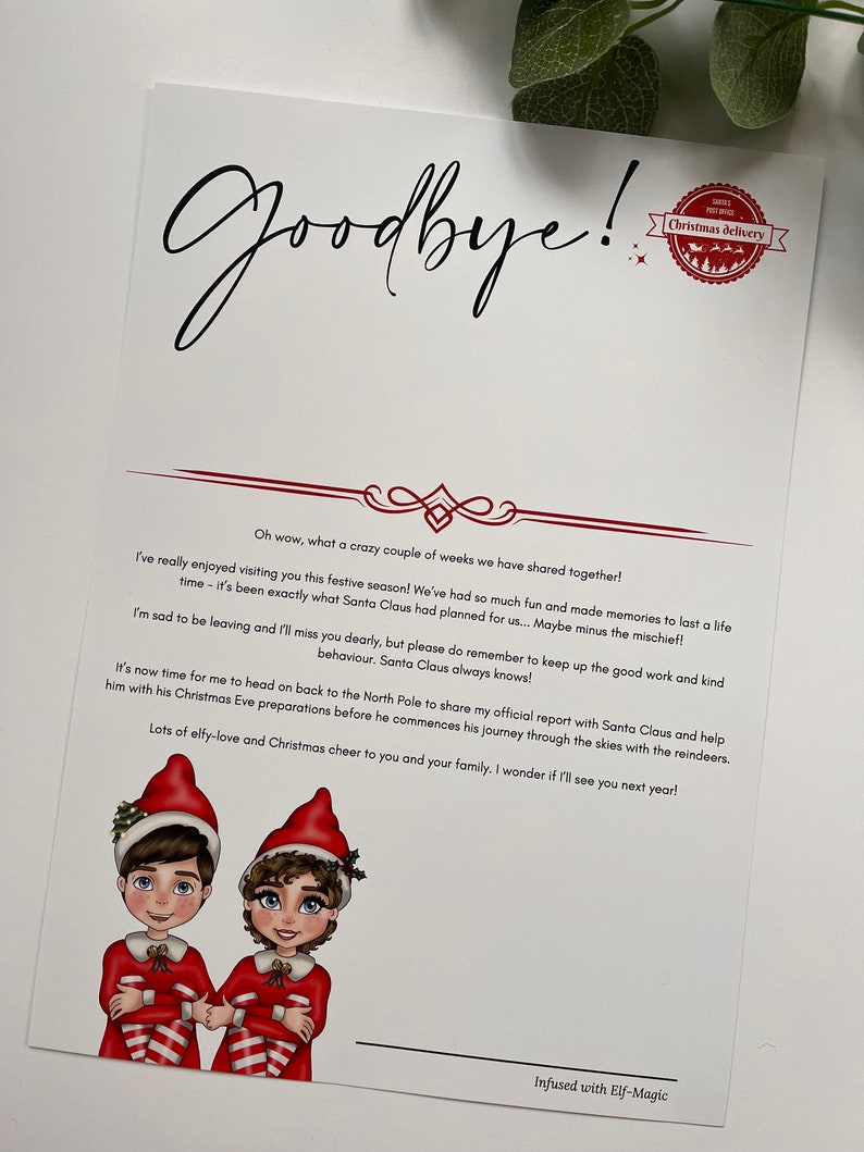 Elf Letter, Personalised Elf Certificate, Childrens Letter From Santa ...