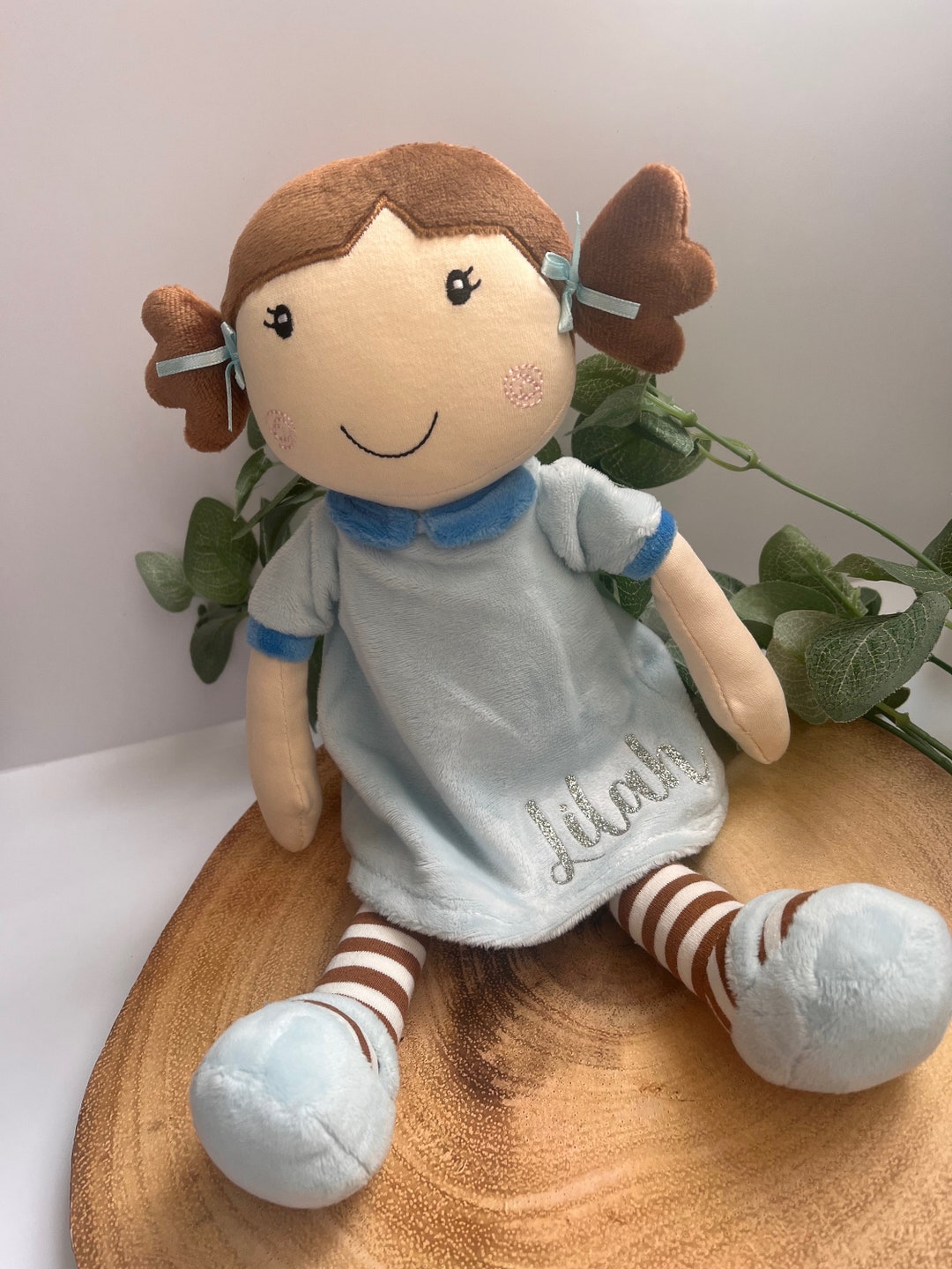 Personalised Soft Body Doll, Pink/blue, Custom Name Keepsake Toy ...