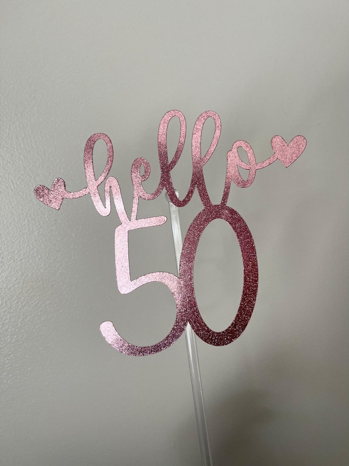 Hello 50 Cake Topper, 50th Cake Topper, Birthday Cake Topper, Cake ...