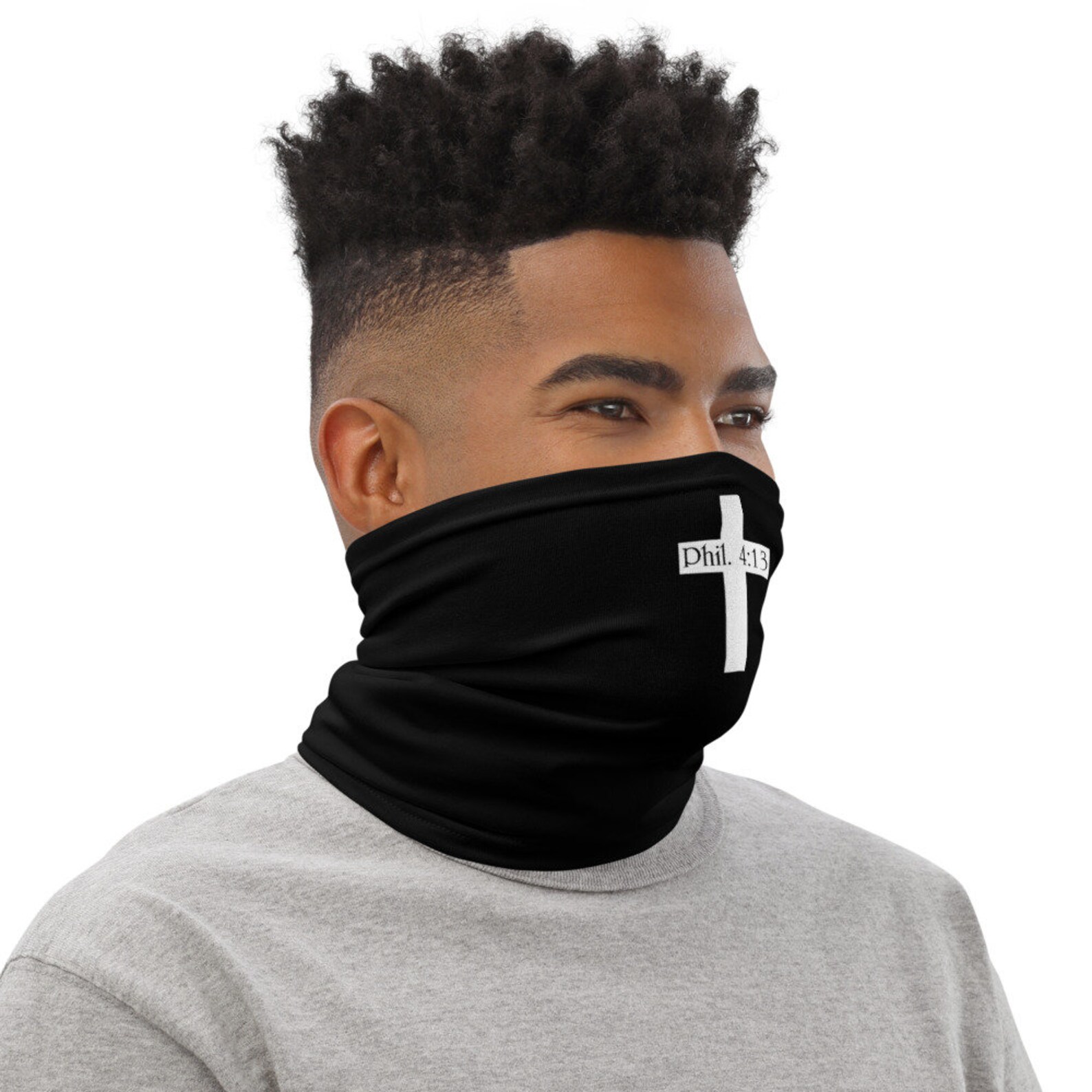 Face Mask / Customizable Cross With Text Neck Gaiter, Face Covering ...
