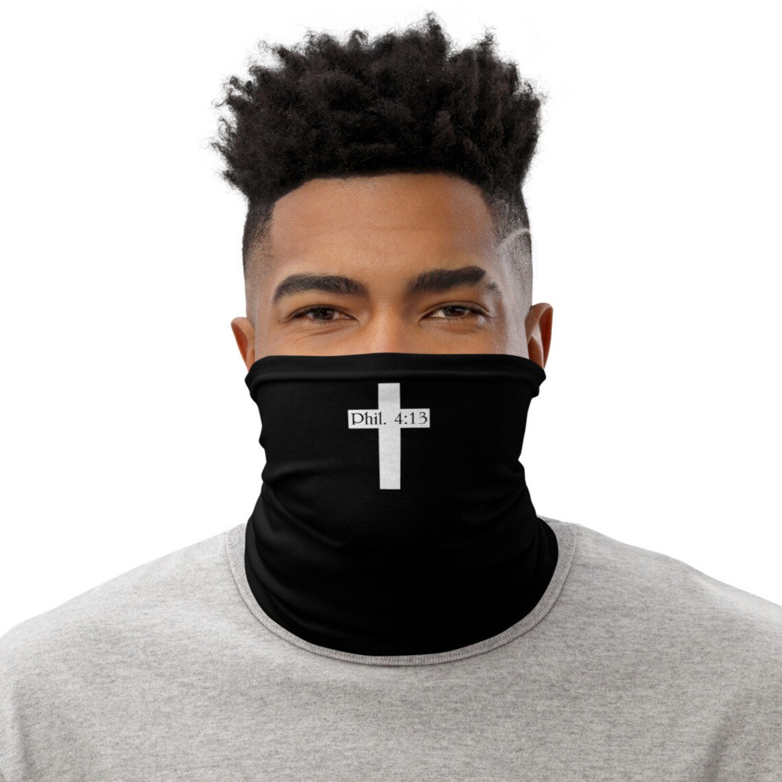 Face Mask / Customizable Cross With Text Neck Gaiter, Face Covering ...