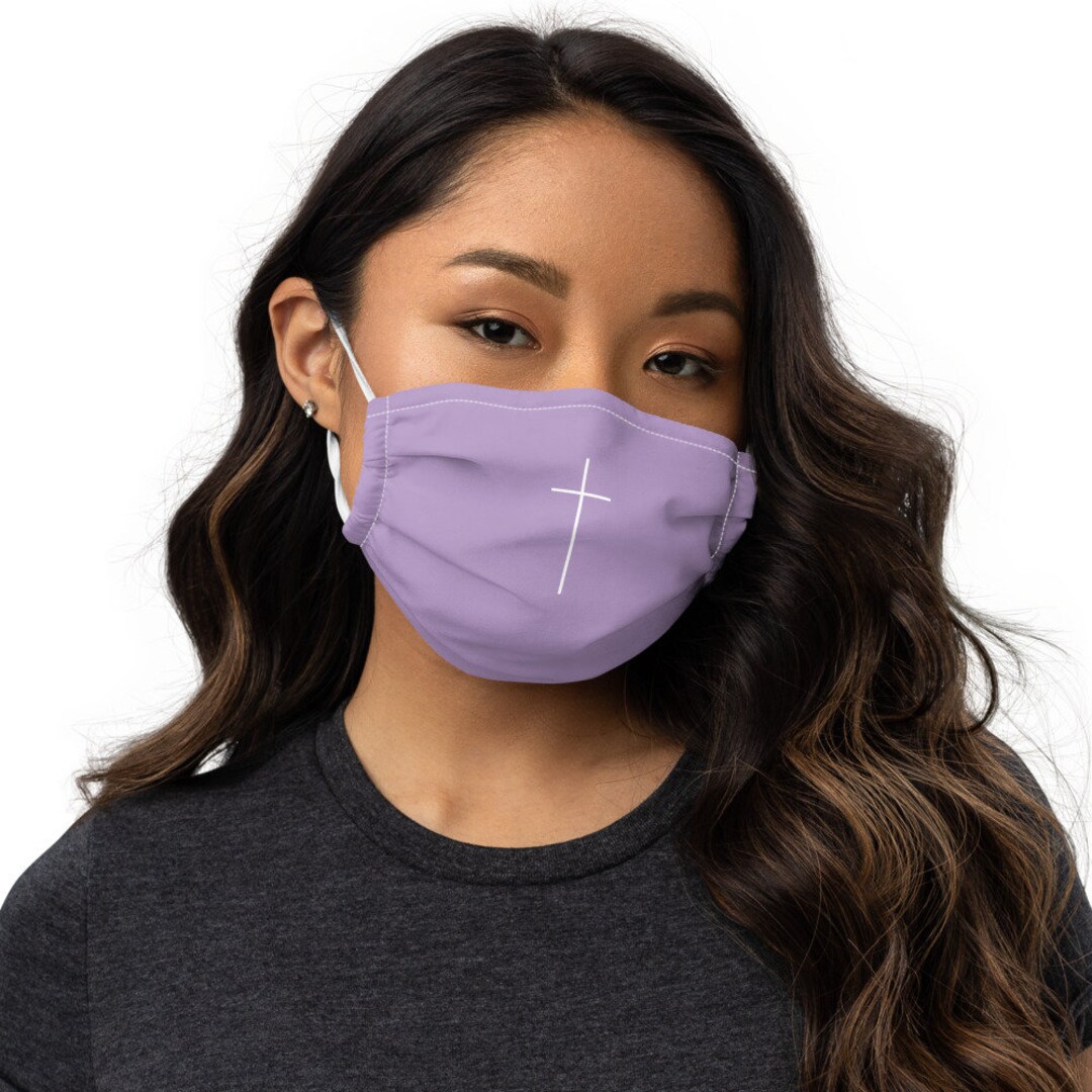 Light Purple Face Mask, Christian Cross Face Mask - Etsy