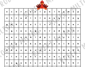3rd Grade Thanksgiving Word Search With Answer Key, Printable - Etsy