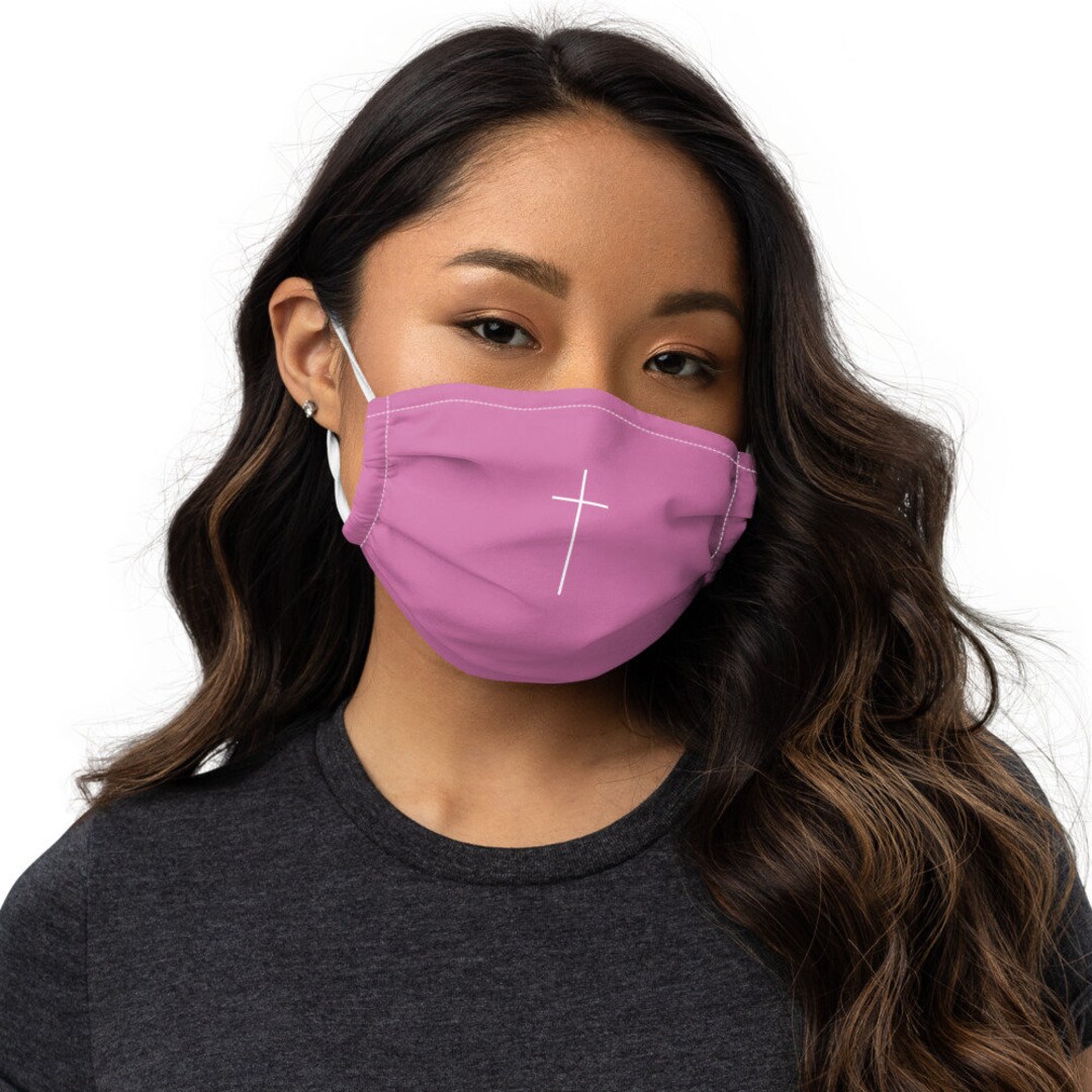 Pink Christian Cross Premium Face Mask - Etsy