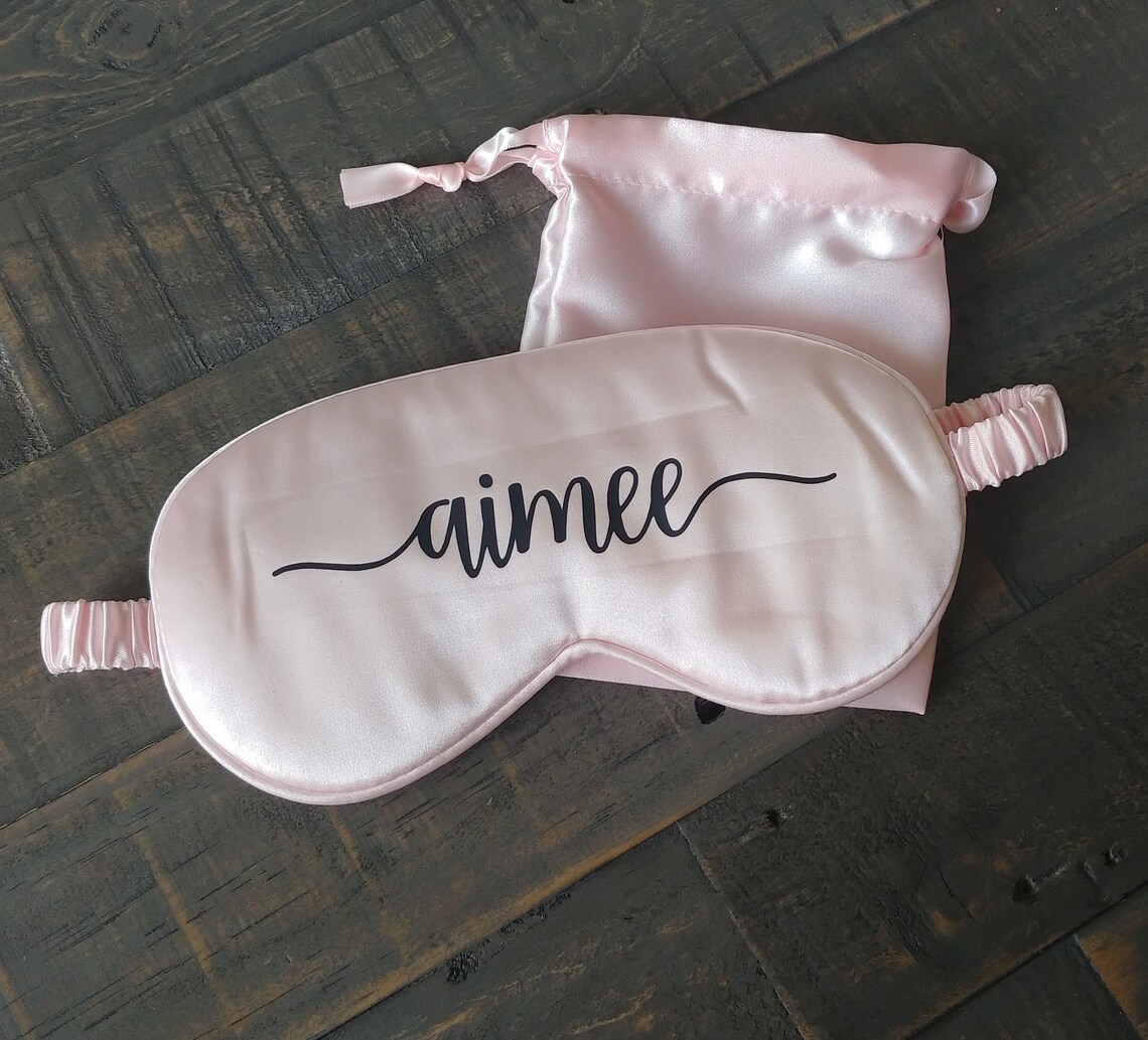 Custom Satin Sleep Masks Personalized Eye Masks Bridal Sleep Etsy
