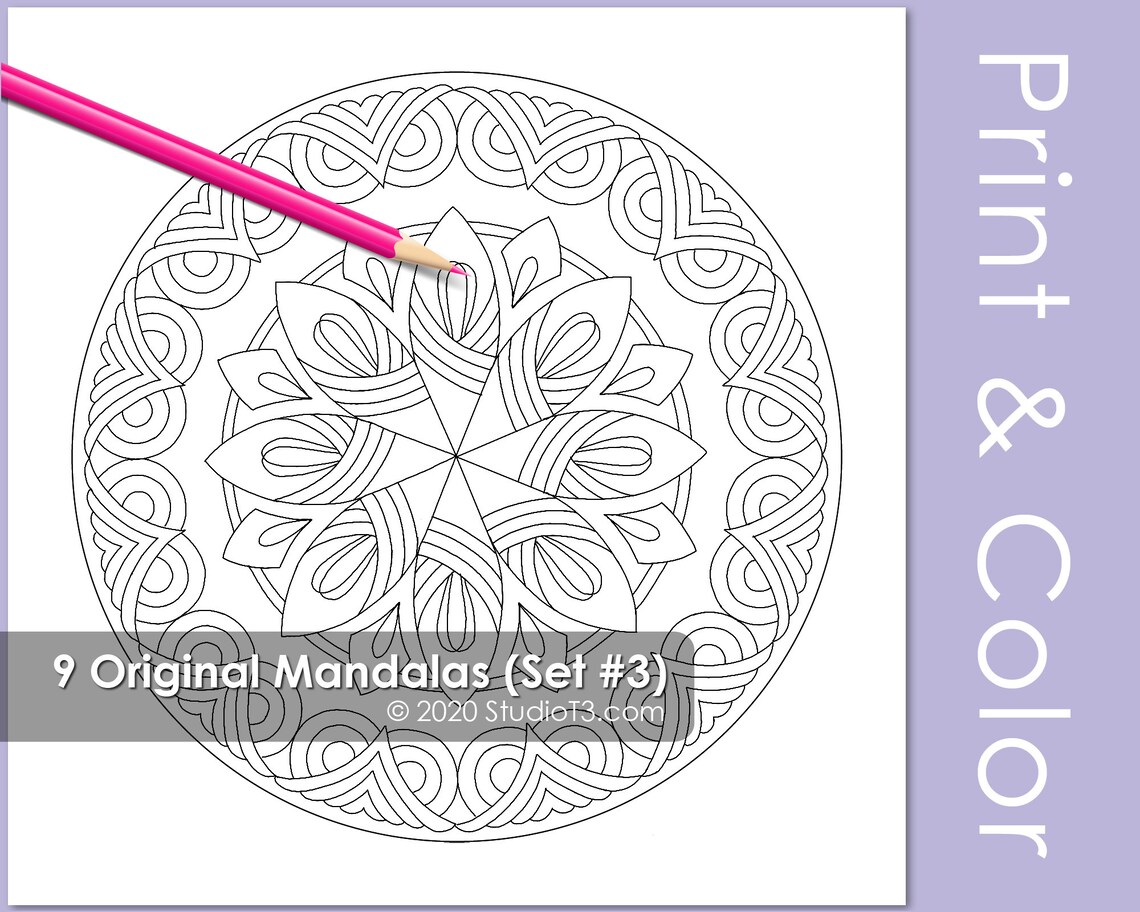 Mandala Coloring Pages // Art Therapy // Adult Coloring Pages // Set 3 ...