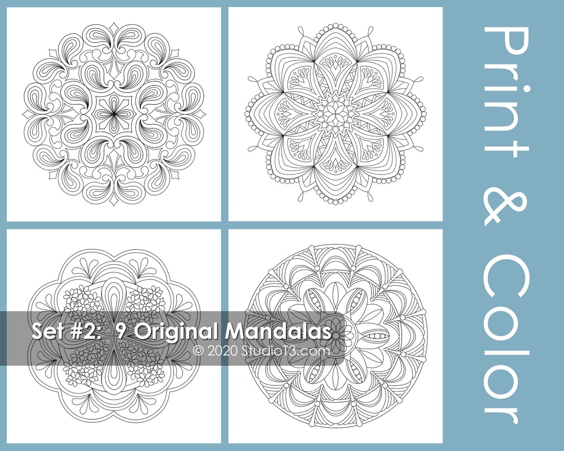 Mandala Coloring Pages // Art Therapy // PDF Pages to Print and Color ...