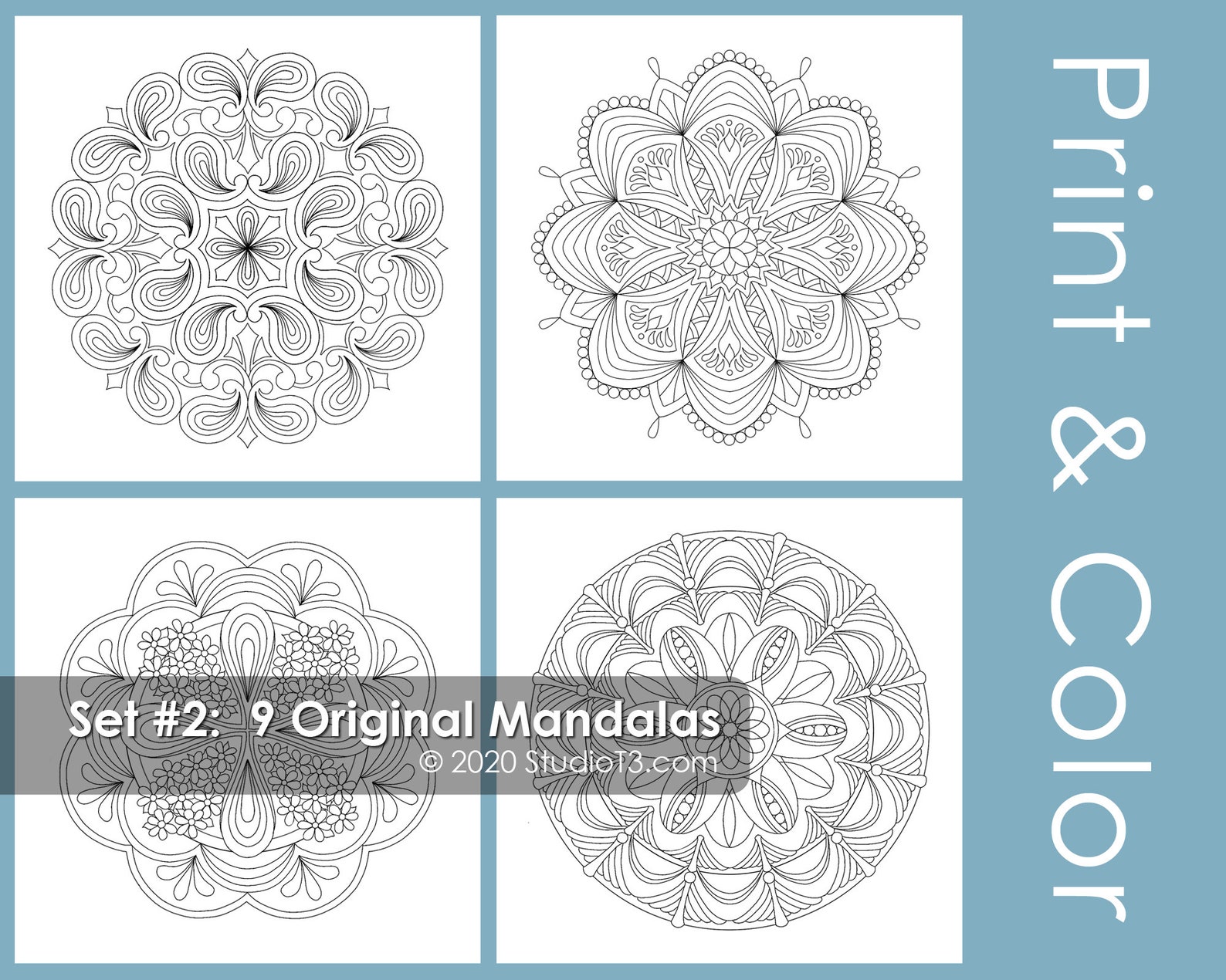 Mandala Coloring Pages // Art Therapy // PDF Pages to Print and Color ...