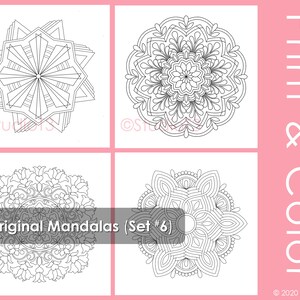 Mandala Coloring Pages // Art Therapy // Adult Coloring Pages // Set #6 ...