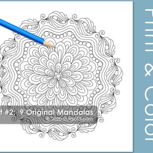 Mandala Coloring Pages // Art Therapy // PDF Pages to Print and Color ...