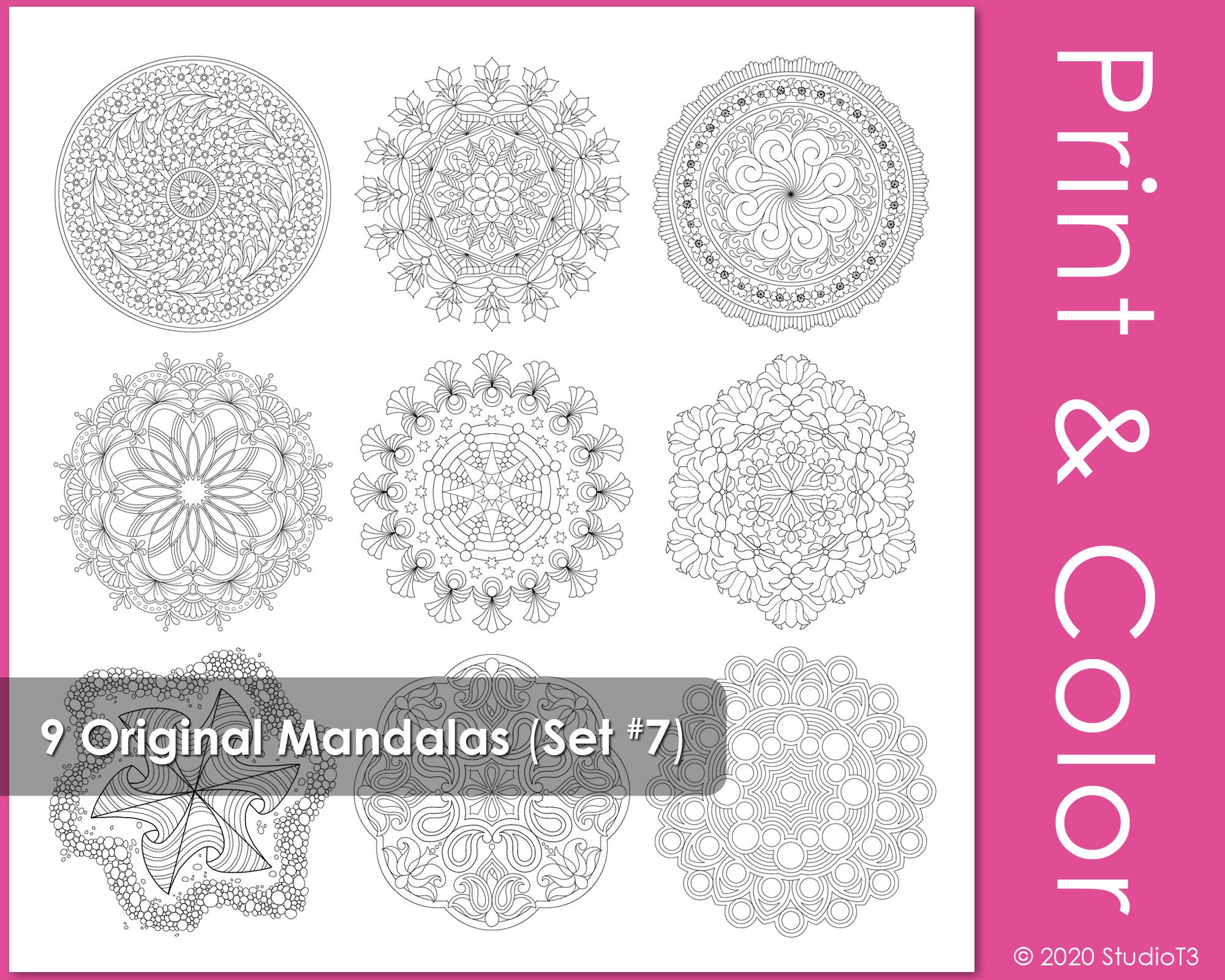 Mandala Coloring Pages // Art Therapy // Adult Coloring Pages - Etsy