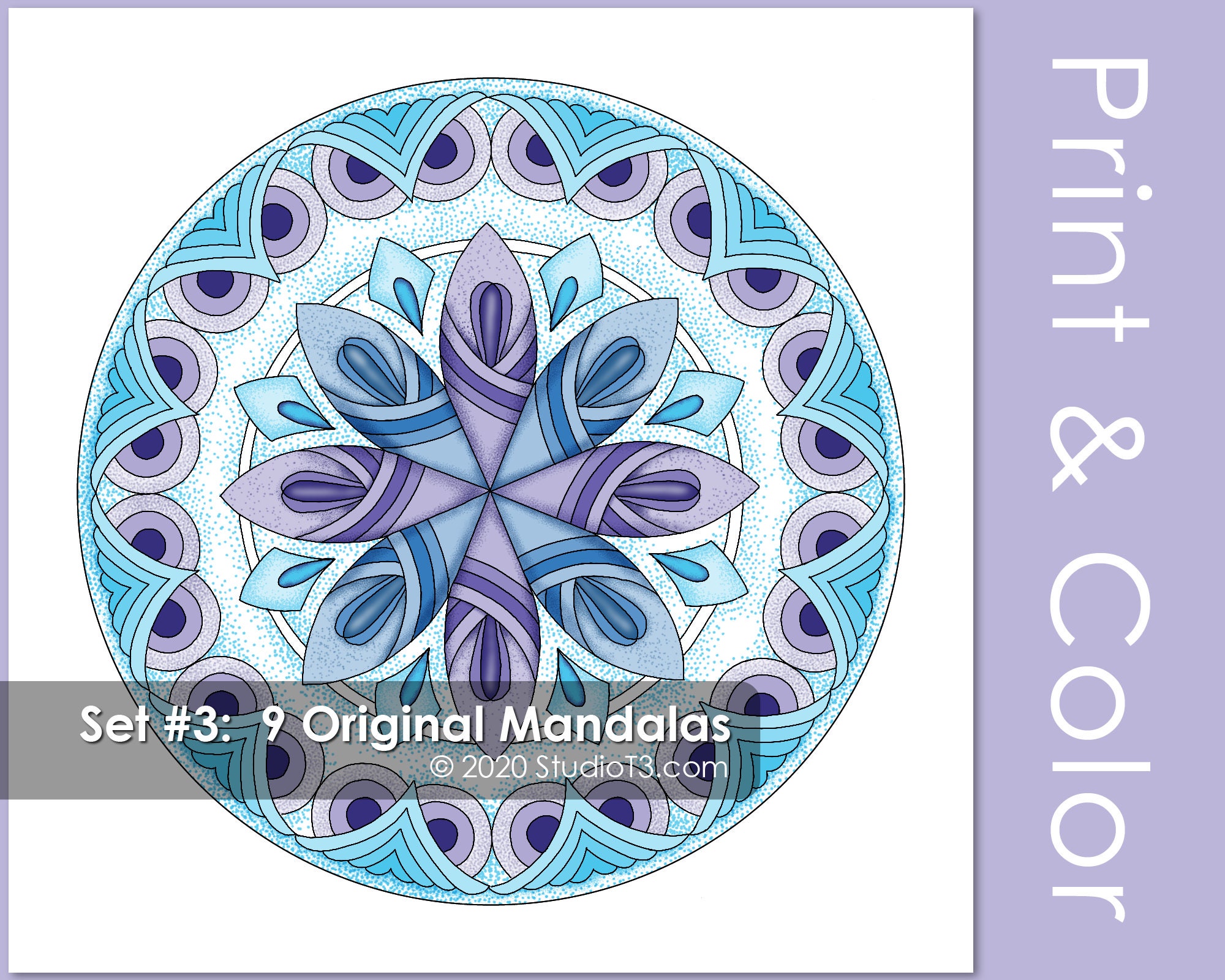 Mandala Coloring Pages // Art Therapy // Adult Coloring Pages // Set #3 ...