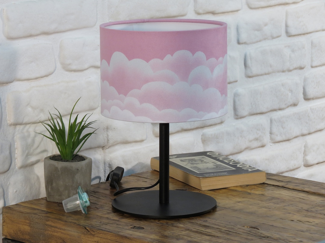 Handmade Kids Table Lamp Pink Clouds, Girl, Sky, Children's Room ...