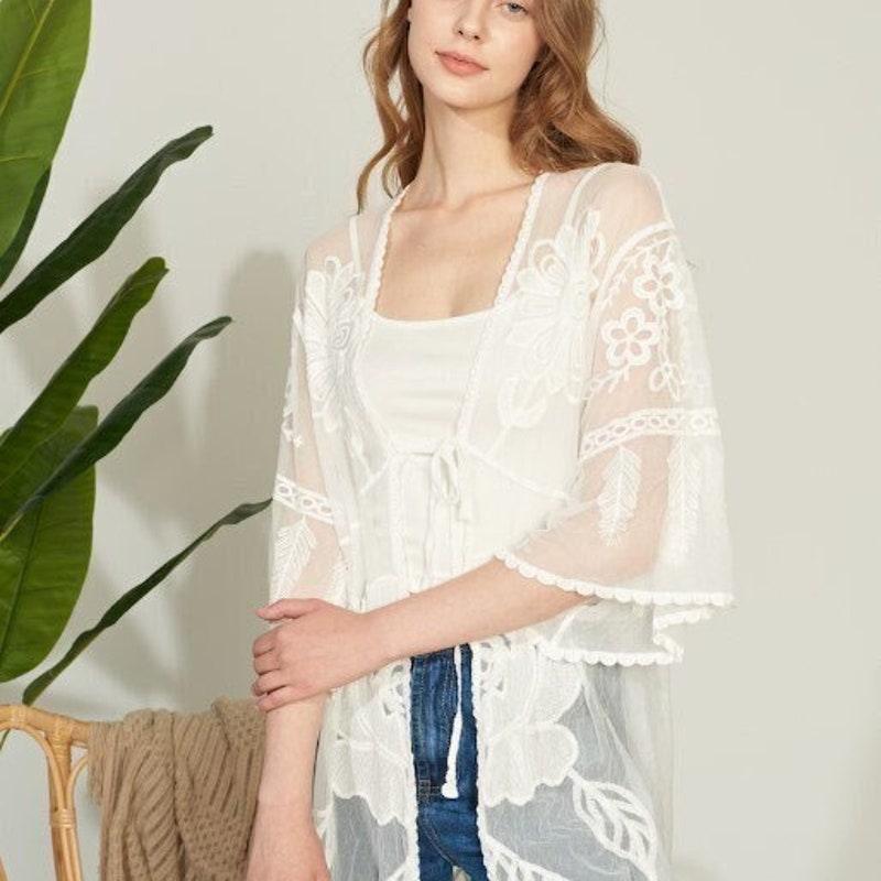 White Lace Kimono - Etsy