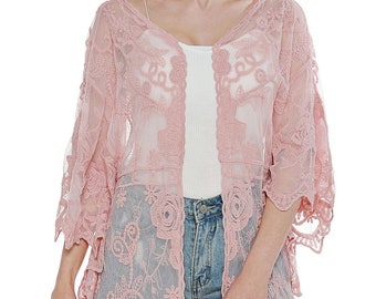 Pink Lace Jacket | Etsy