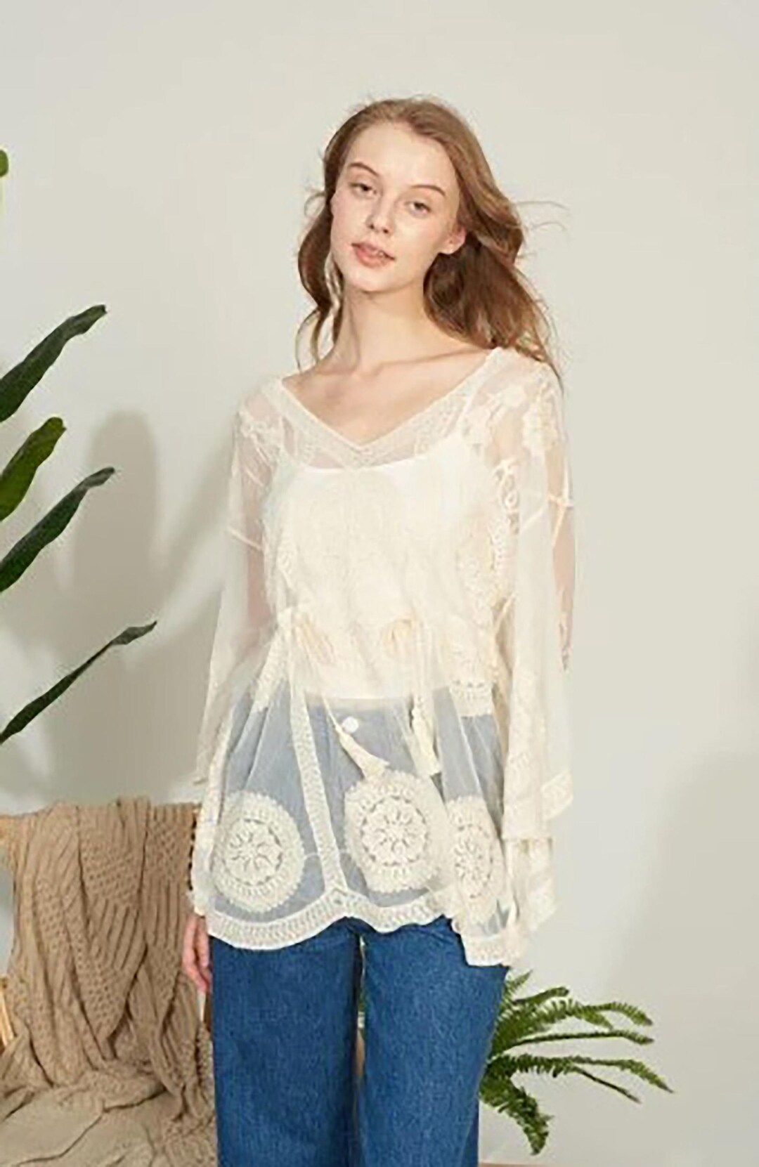 Boho Tunic,cover Up,lace Kimono, Kimono,tunic,cover-up,kaftan,beachwear ...