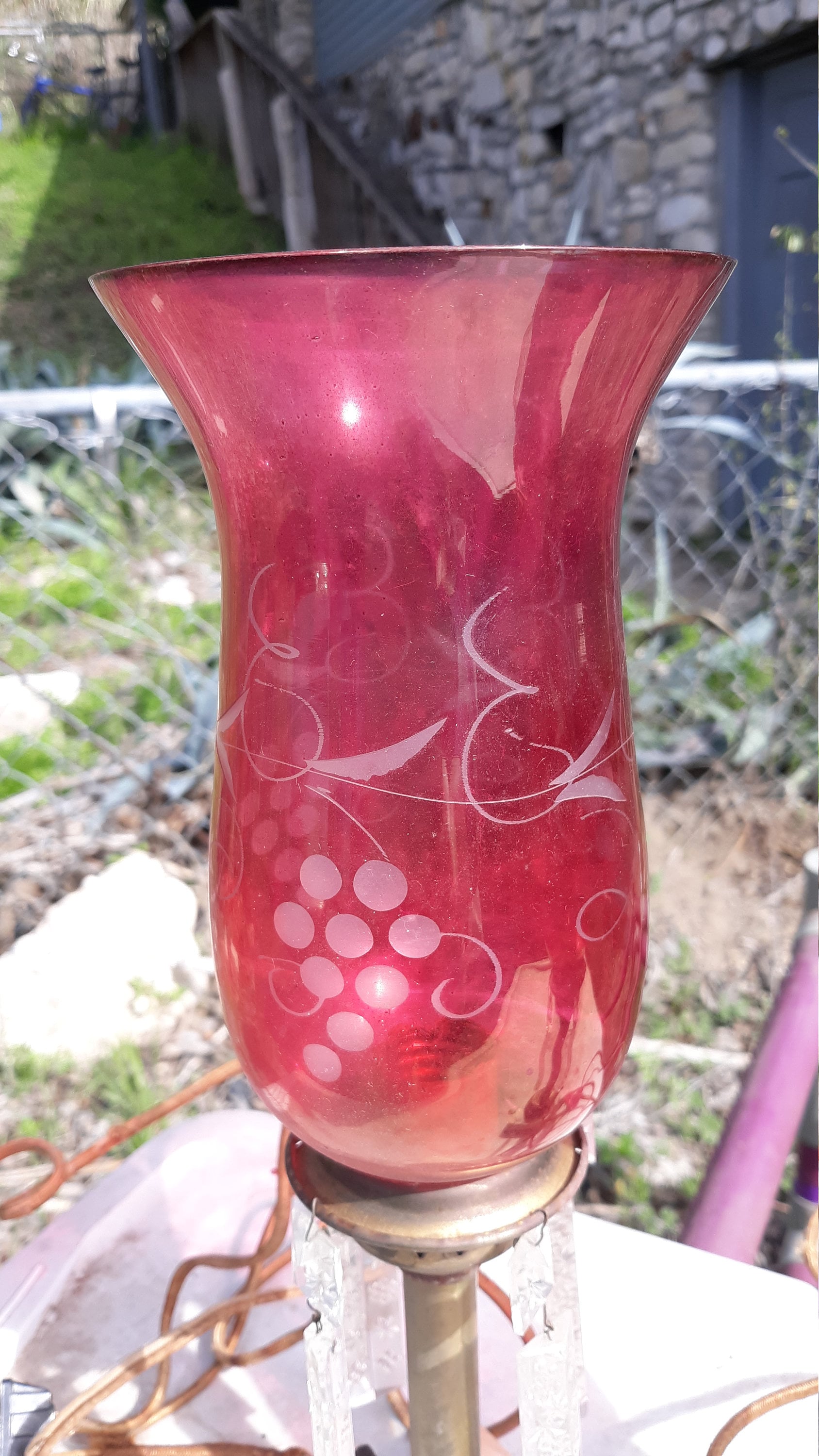 Ruby Red Glass Lamps Vintage Antique - Etsy