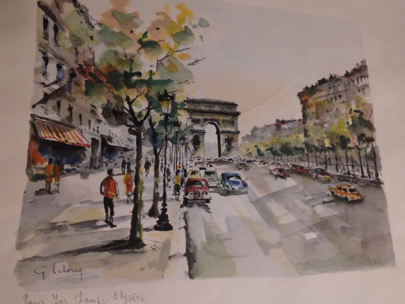 Vintage Watercolor Paintings by G Lelong Lot of 4 - Etsy