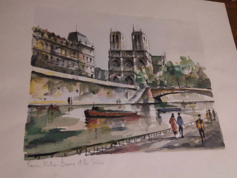 Vintage Watercolor Paintings by G Lelong Lot of 4 - Etsy