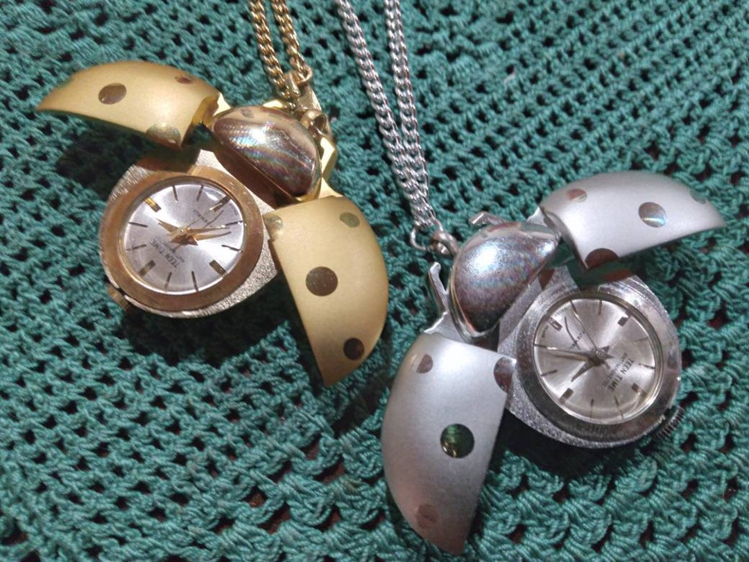 Pair of Ladybug Watch Necklaces - Etsy