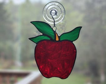 Apple, Stained Glass Apple Suncatcher, Apple Ornament, Apple Decor ...