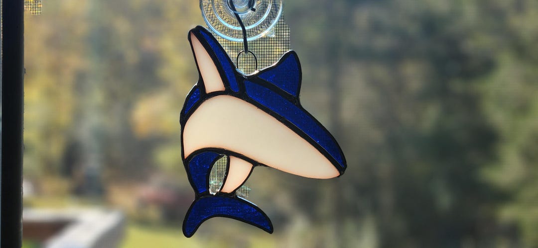 Shark Stained Glass Suncatcher - Etsy