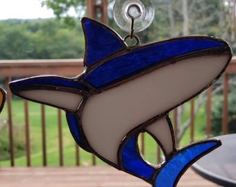 Suncatcher Stained Glass Window Hanging Garden Decor Shark Window ...