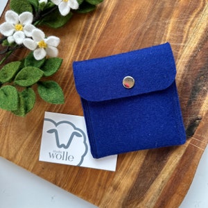 Merino Wool Felt Business Card Holder, Card Wallet, Blue Jewellery ...