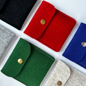 Merino Wool Felt Business Card Holder, Card Wallet, Blue Jewellery ...