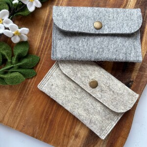 Merino Wool Felt Business Card Pouch, Card Wallet, Notion Pouch ...