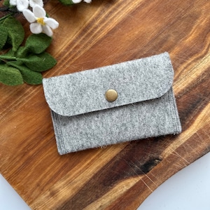 Merino Wool Felt Business Card Pouch, Card Wallet, Notion Pouch ...