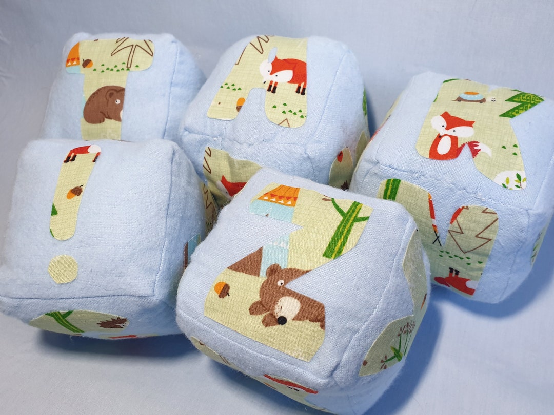 Baby Blue Alphabet Blocks, Baby Toys, Blocks With Letters, Soft Play ...