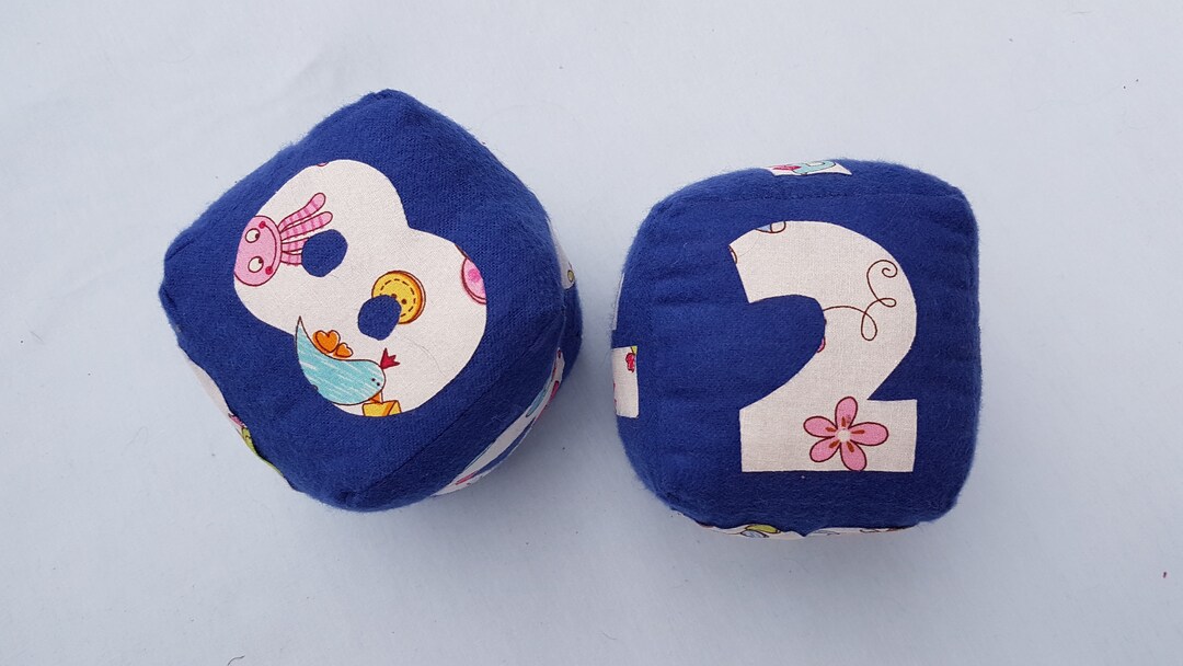 Navy Blue Baby Number Blocks, Plushie Textile Play, Learning Toy for ...