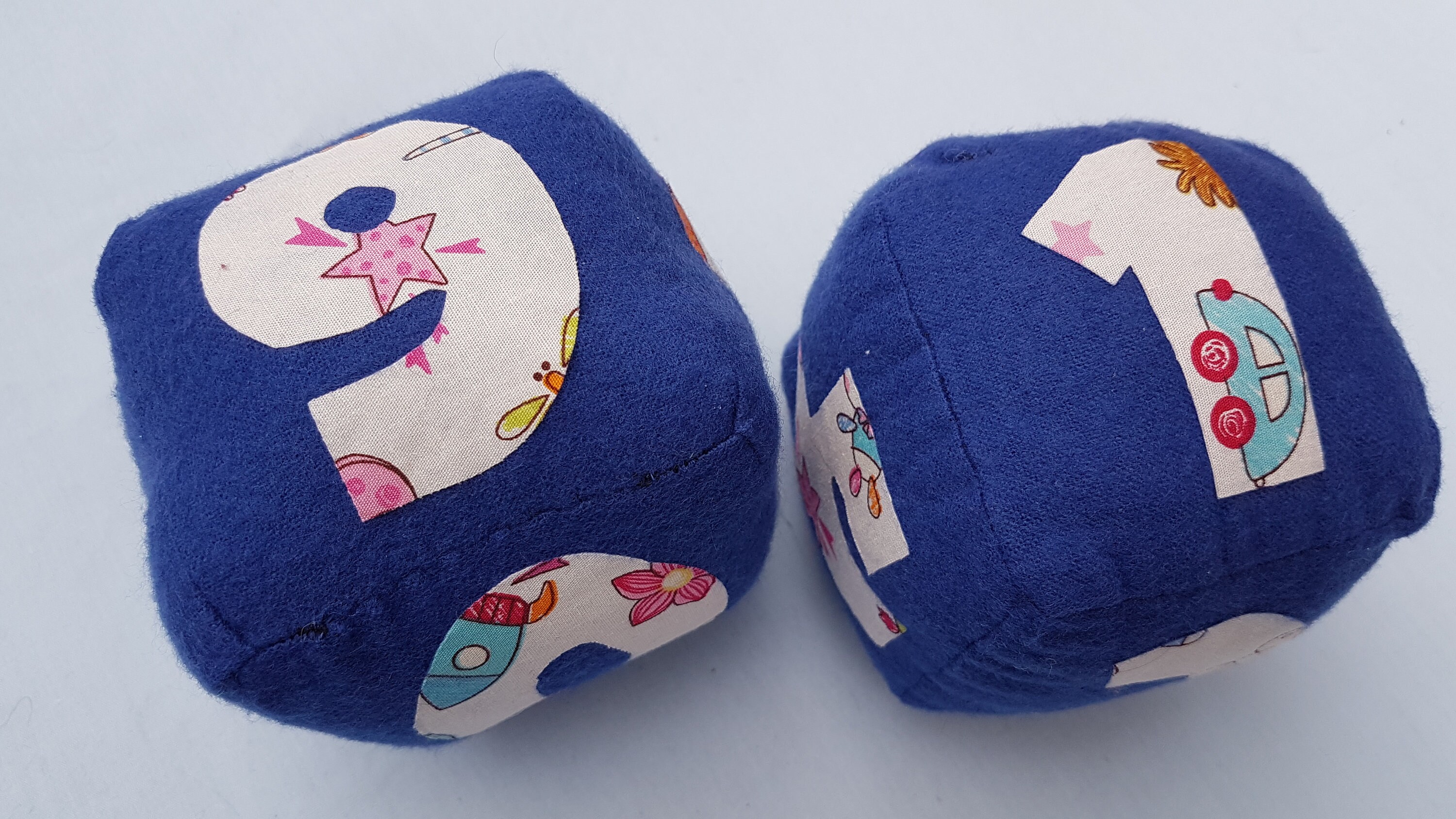Navy Blue Baby Number Blocks, Plushie Textile Play, Learning Toy For ...