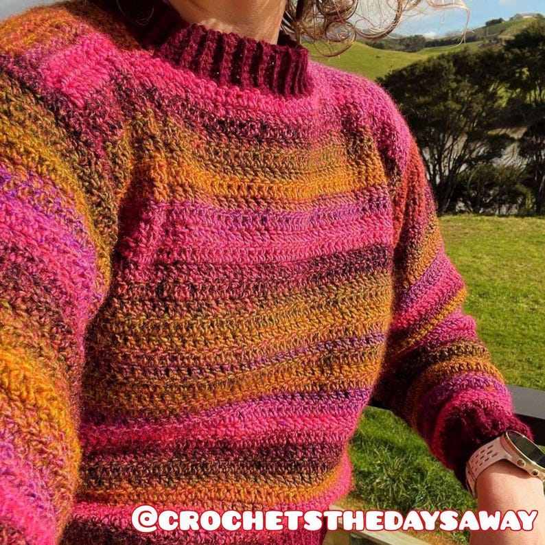 Striped Sweater Crochet Pattern Beginners Pattern Easy Oversized ...