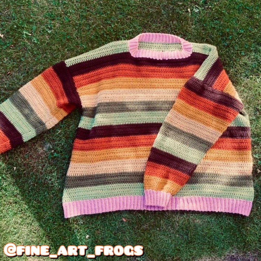 Striped Sweater Crochet Pattern | Beginners Pattern | Easy Oversized ...