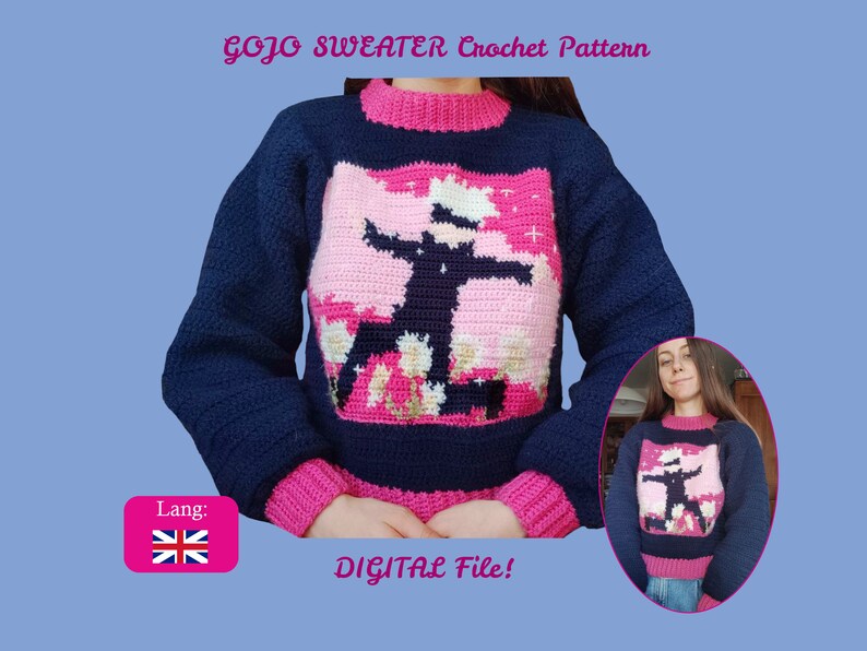 GOJO SWEATER Crochet Pattern Jujutsu Kaisen Gojo Satoru Running Through ...