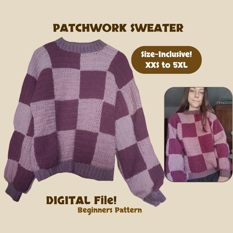 Checkerboard Sweater - Etsy