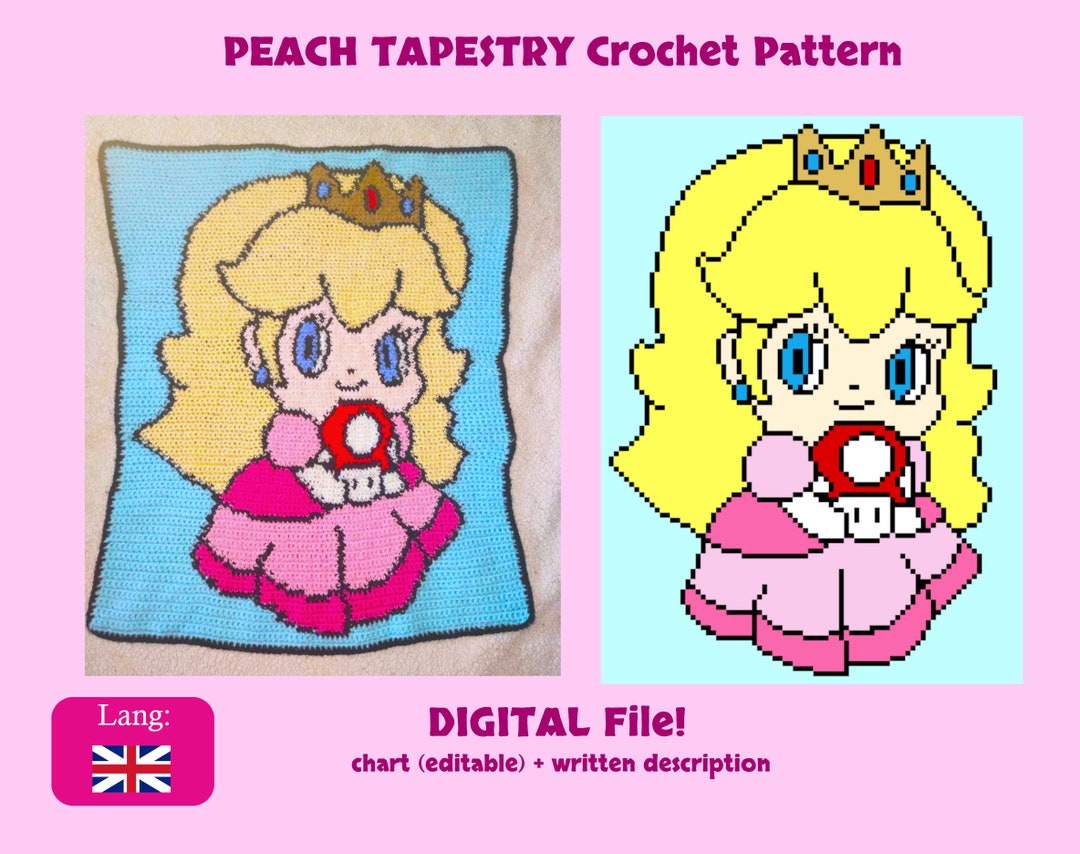 Princess Peach Big Tapestry Crochet Pattern | Cute Tapestry | Super ...