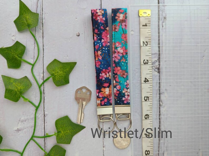 Sakura/teal&deep Blue Key Fob Japanese Kimono Pattern Fabric - Etsy