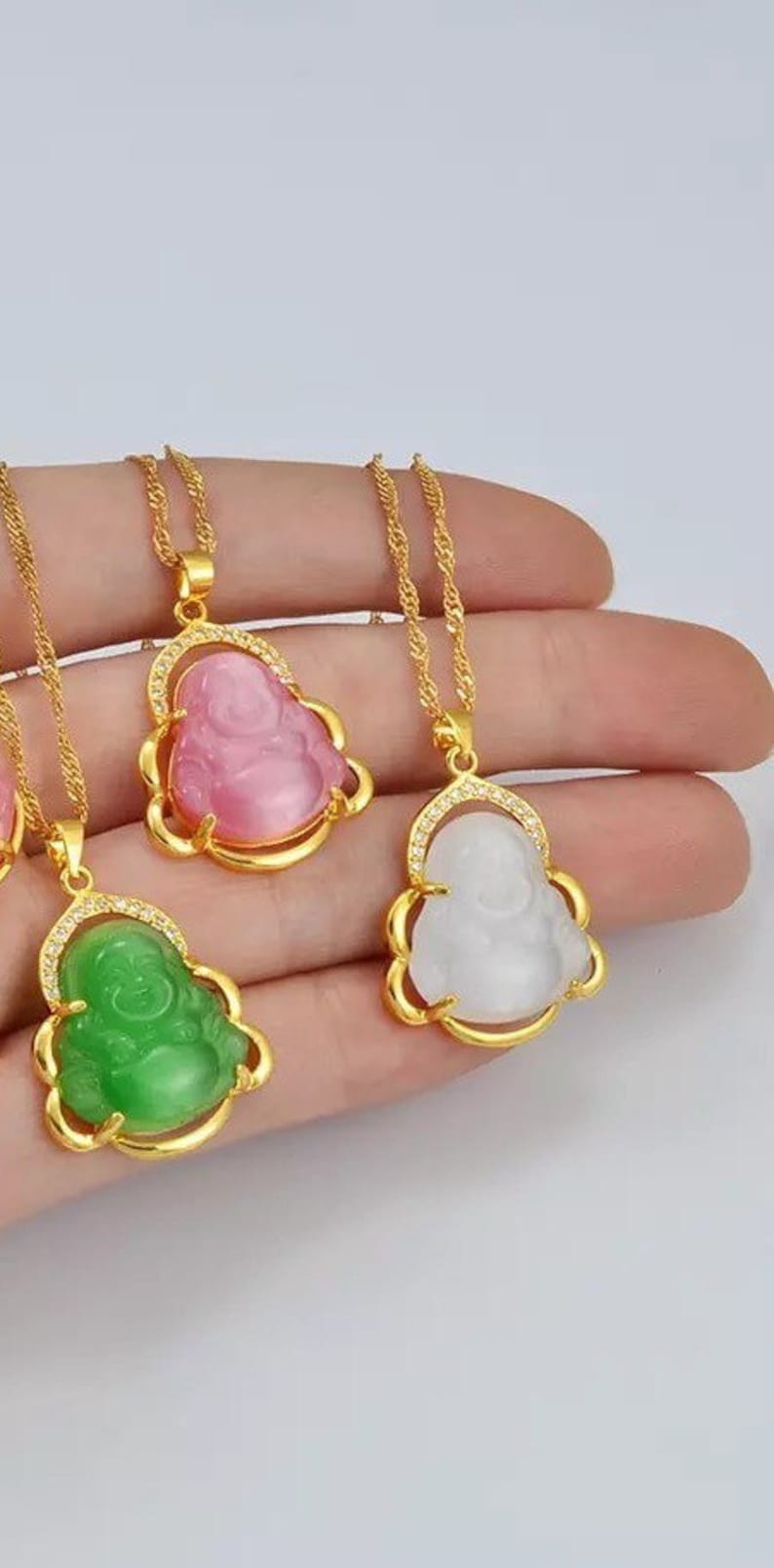 Small Jade Buddha Necklace 18k Gold Plated Buddha Necklace - Etsy