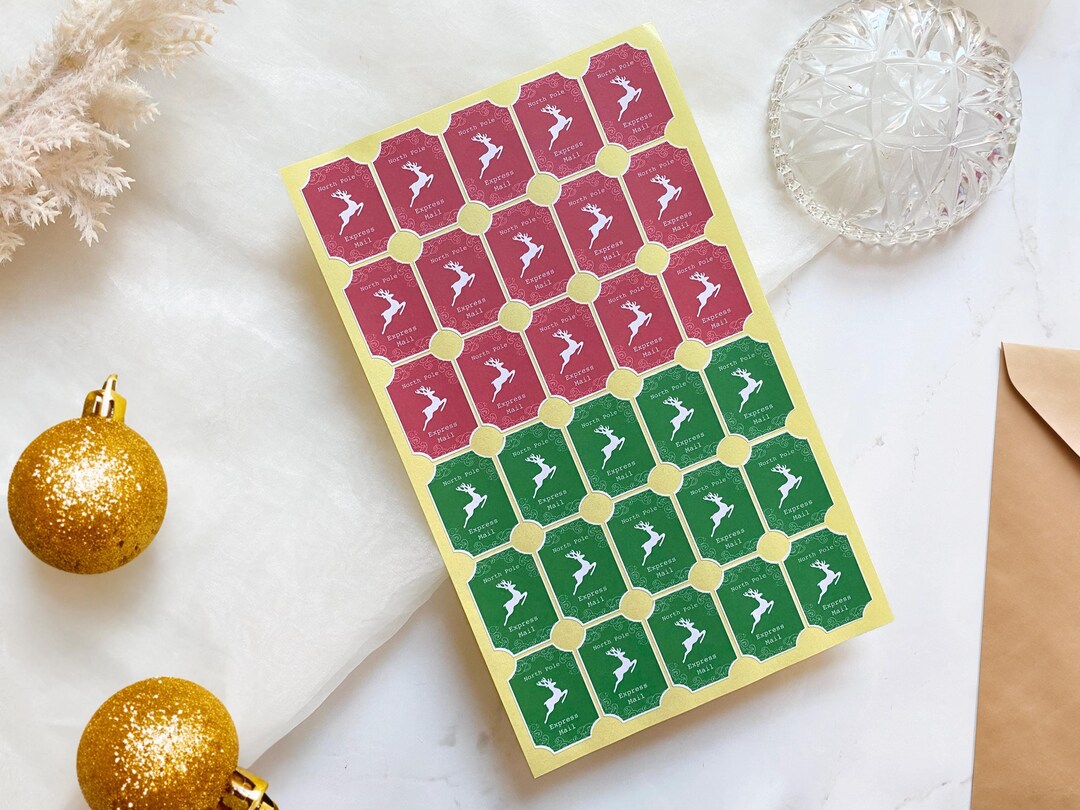 Letter From Santa Stickers, Father Christmas Stamps, DIY, Santa ...
