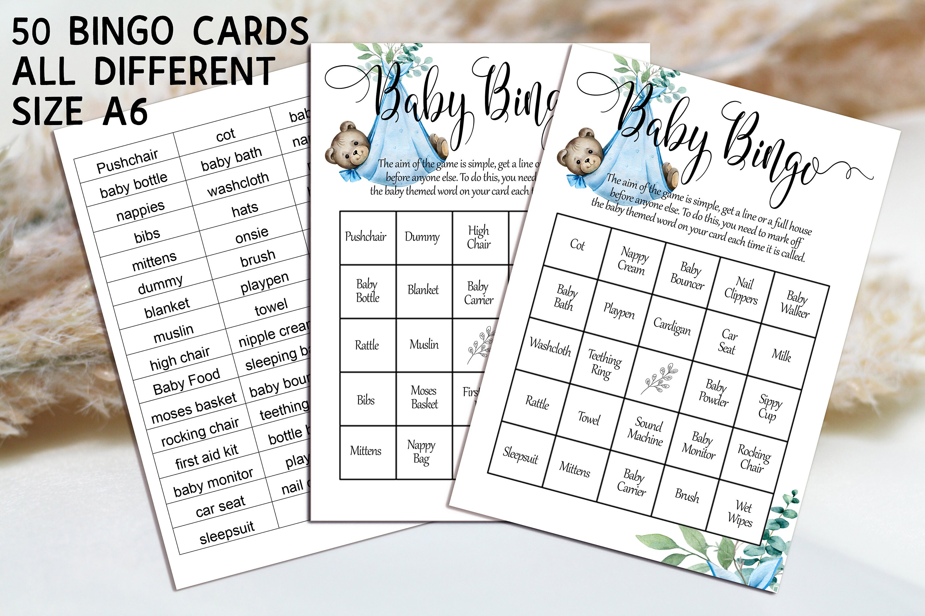 Blue Teddy Bear, Baby Shower Bingo Game, Boy Baby Shower, Love You ...