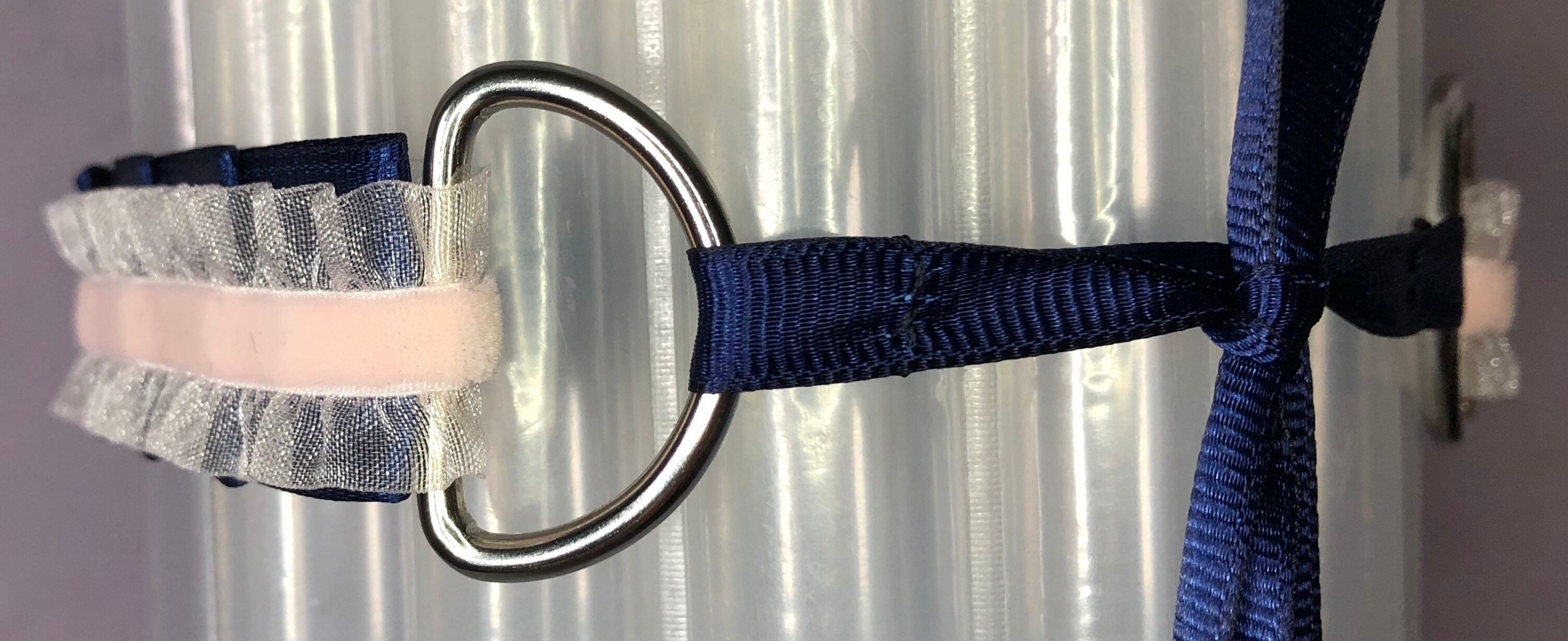 Navy/Pink Ruffle Ribbon Collar - Etsy.de