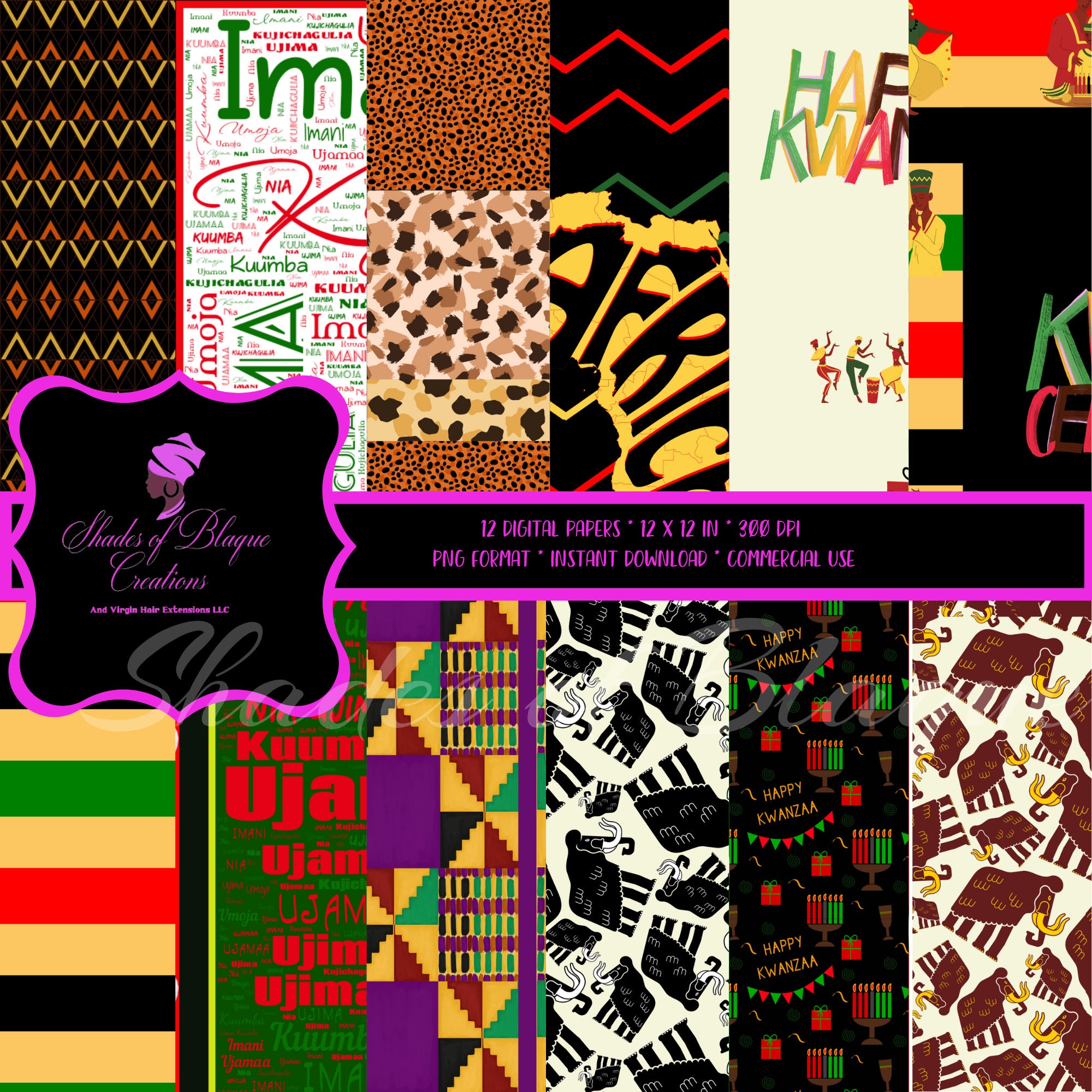African Digital Paper, African Background Paper, African Scrapbook ...