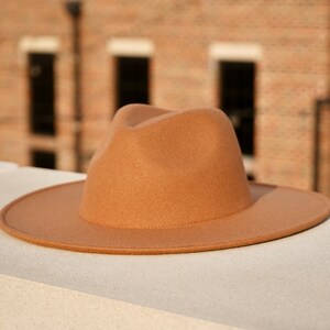 Tan Fedora, Womens Fedora, Mens Fedora, Unisex Fedora, Wide Brim ...