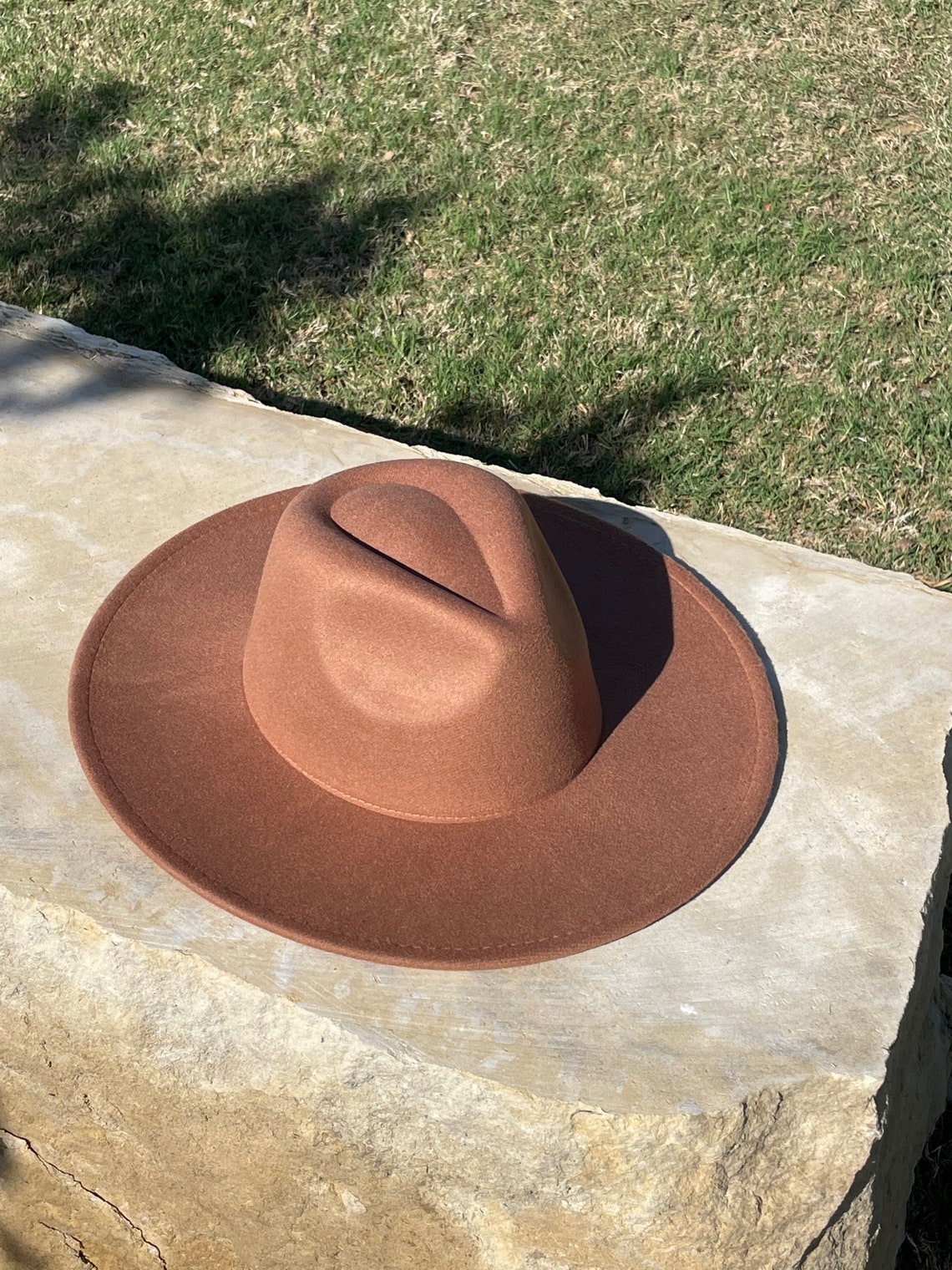Tan Fedora Womens Fedora Mens Fedora Unisex Fedora Wide | Etsy