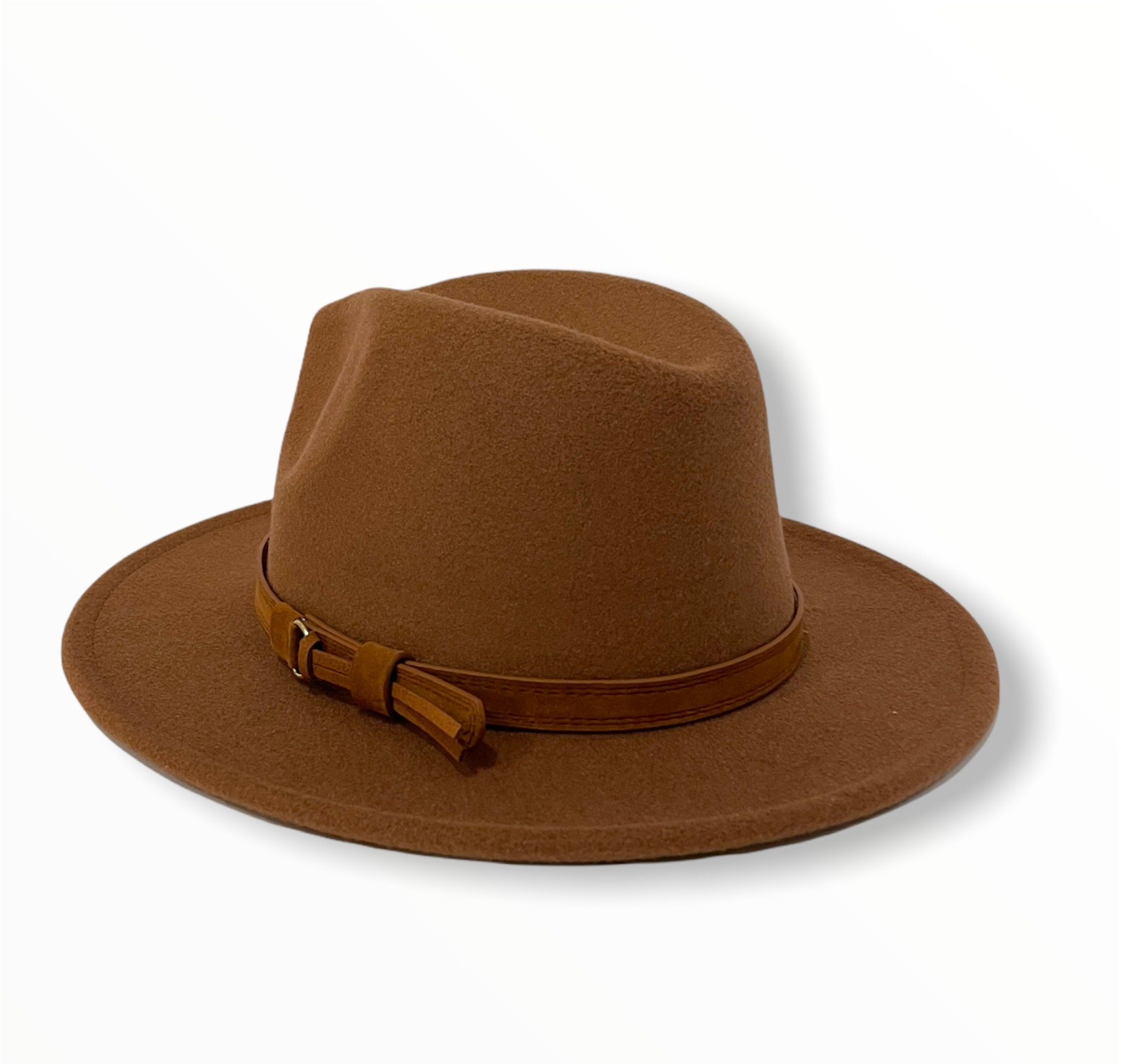 Brown Fedora Leather Fedora Mens Hats Womens Fedora Summer - Etsy