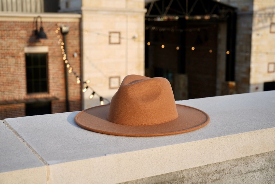 Tan Fedora, Womens Fedora, Mens Fedora, Unisex Fedora, Wide Brim ...