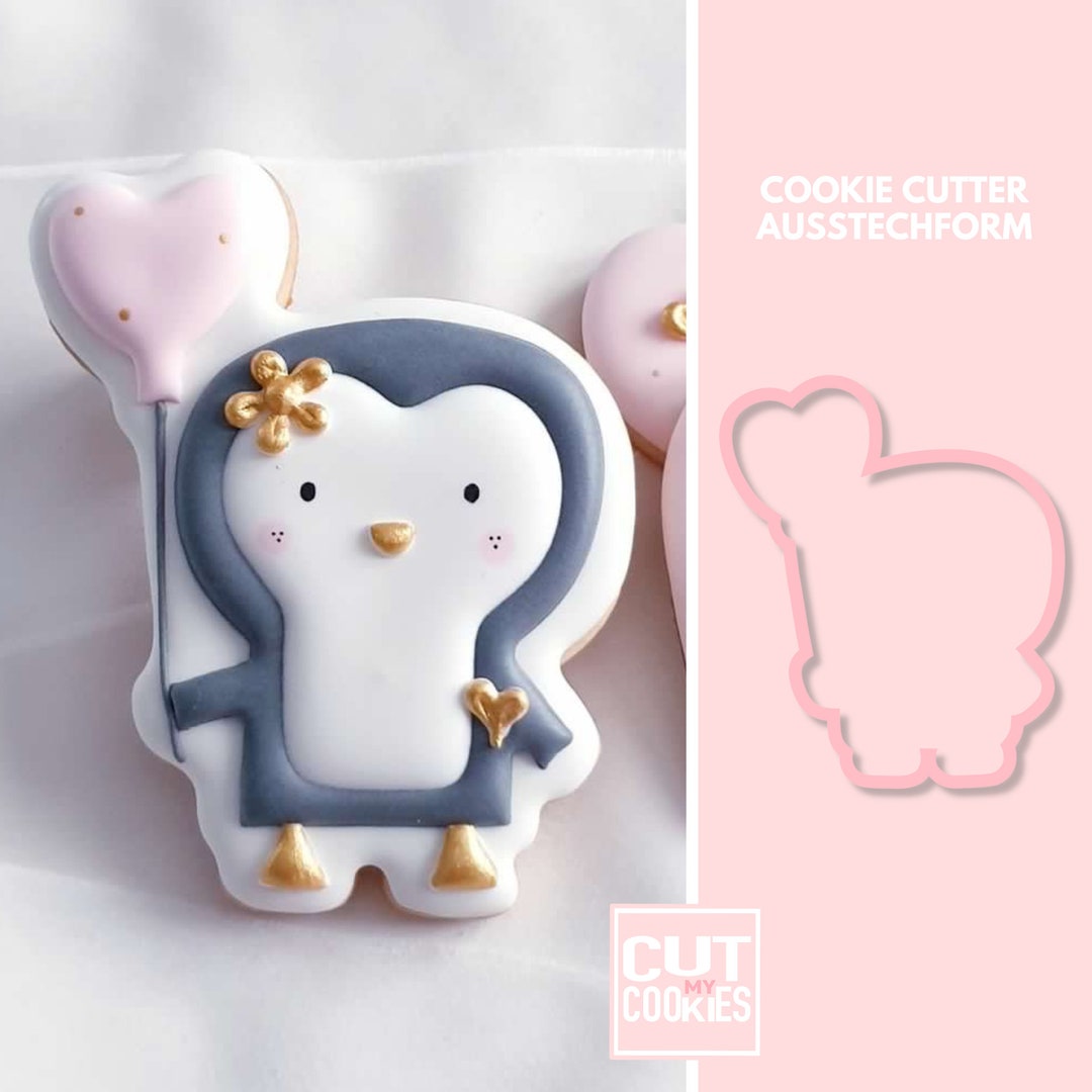2215 Penguin Holding a Ballon - Cookie Cutter - Fondant Cutter - Clay ...